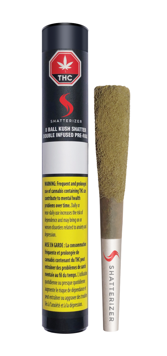 8 Ball Kush Shatter Double Infused Pre-Roll – Shatterizer Extracts Canada